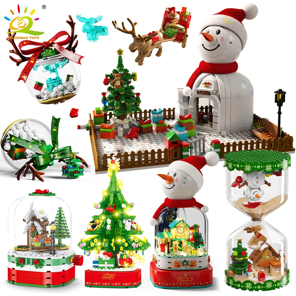 Ideas-Christmas-Building-Blocks-Rotating-Music-Box-Luminous-Hourglass ...