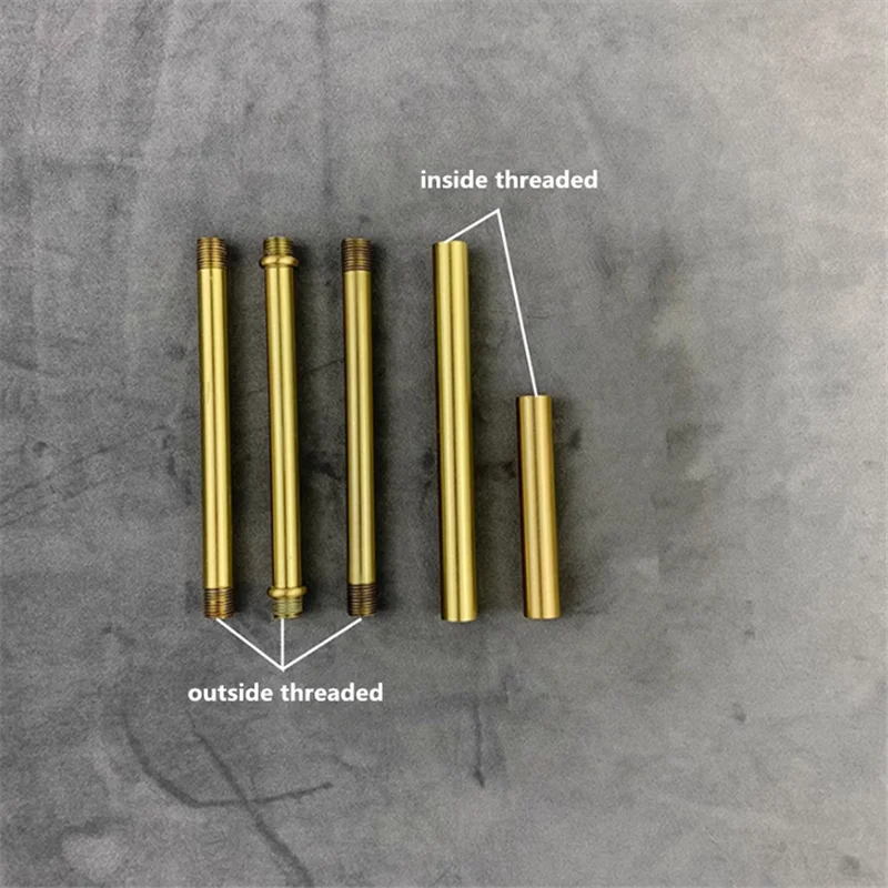 2 Pieces 100% Copper Material Lamp Threaded Straight External Tooth ...