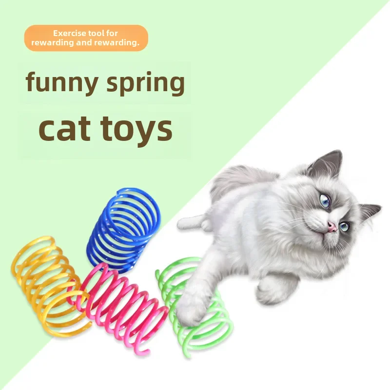 Cat-Colorful-Plastic-Spring-Cat-Toy-Plastic-Colorful-Spring-Jumping ...