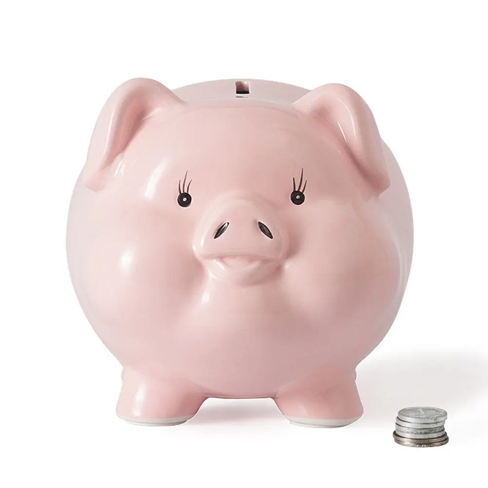 1Pcs Handcrafted Ceramic Piggy Bank Playful Pig Coin Bank Money ...