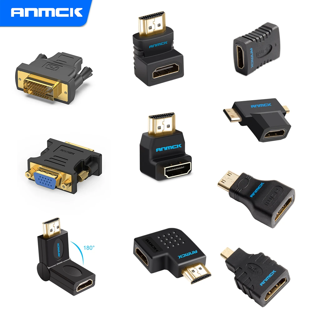Anmck Connector Adapter Hdmi-compatible Cable 90 Corner Angle Left ...