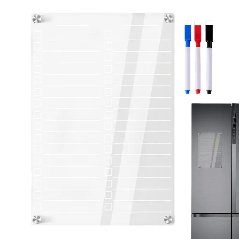 Acrylic Magnetic Dry Erase Board Fridge Clear Planner Board for ...