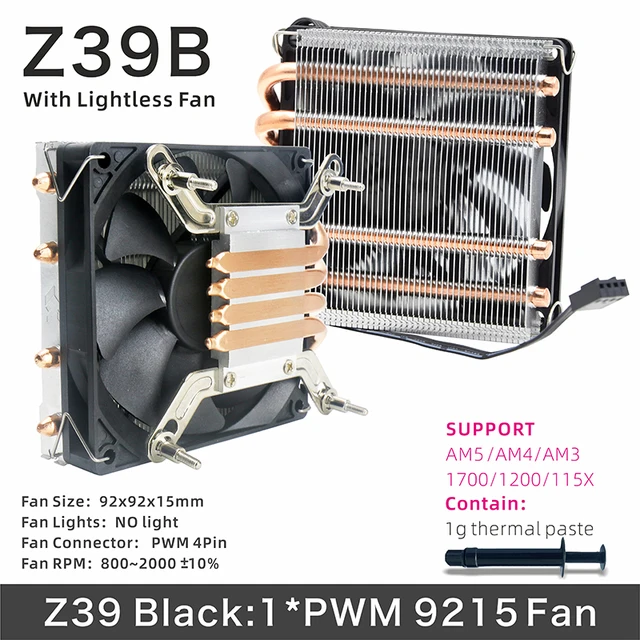 METALFISH Z39 CPU White Cooler 39mm Height Radiator With 9cm Colorful ...