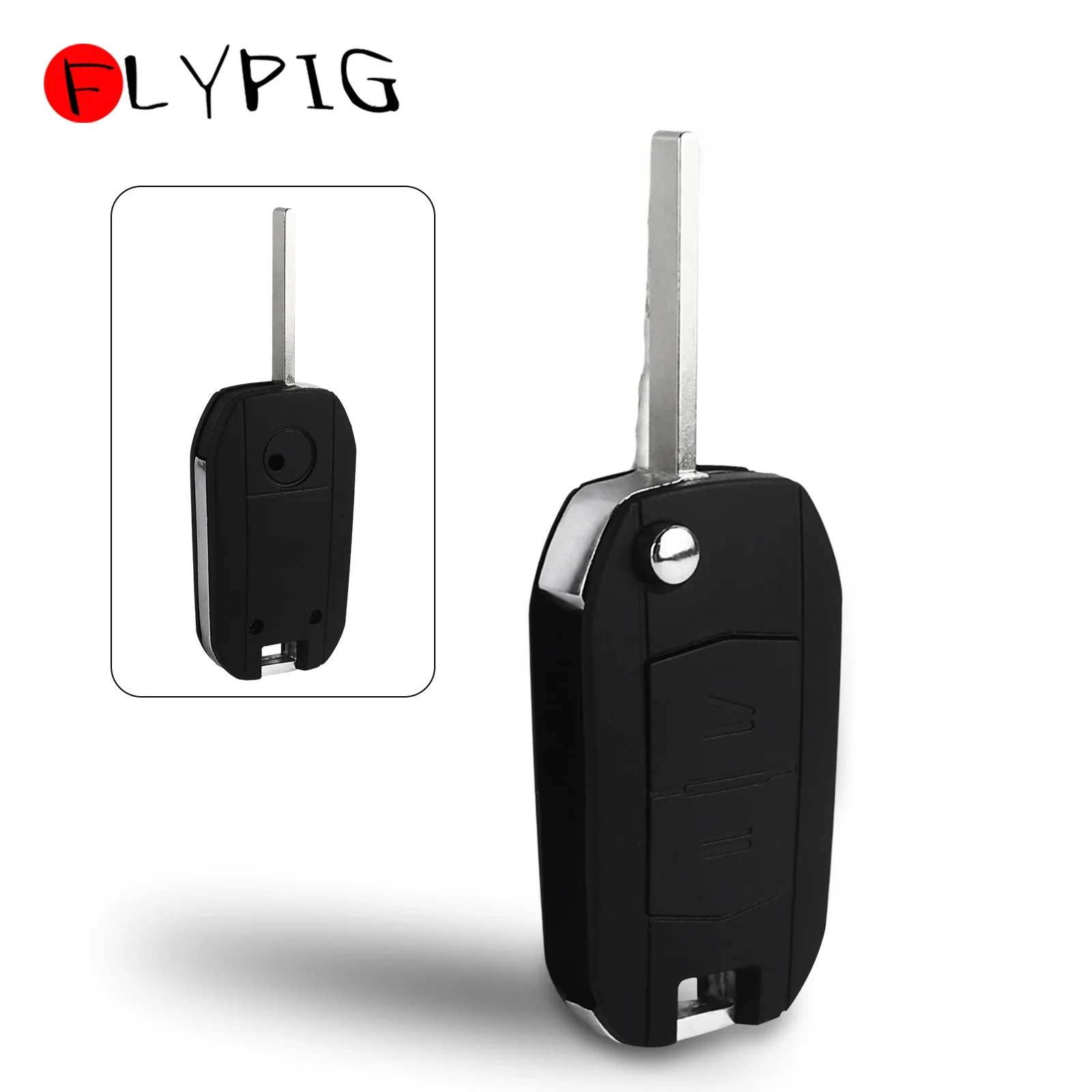 2 Button Flip Fob Car Key Case Shell Upgrade Replacement Combo Blank ...