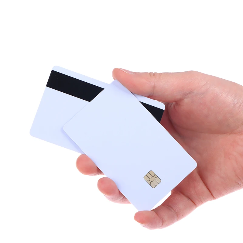 Chip Blank Smart Card with Magnetic Strip 3 track Inkjet PVC Contact ...
