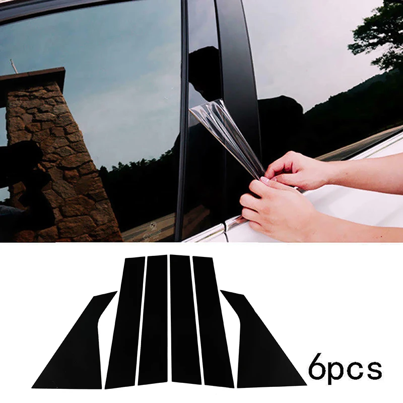 Glossy-Black-Pillar-Posts-Door-Side-Window-Trim-Cover-Decal-CAR ...