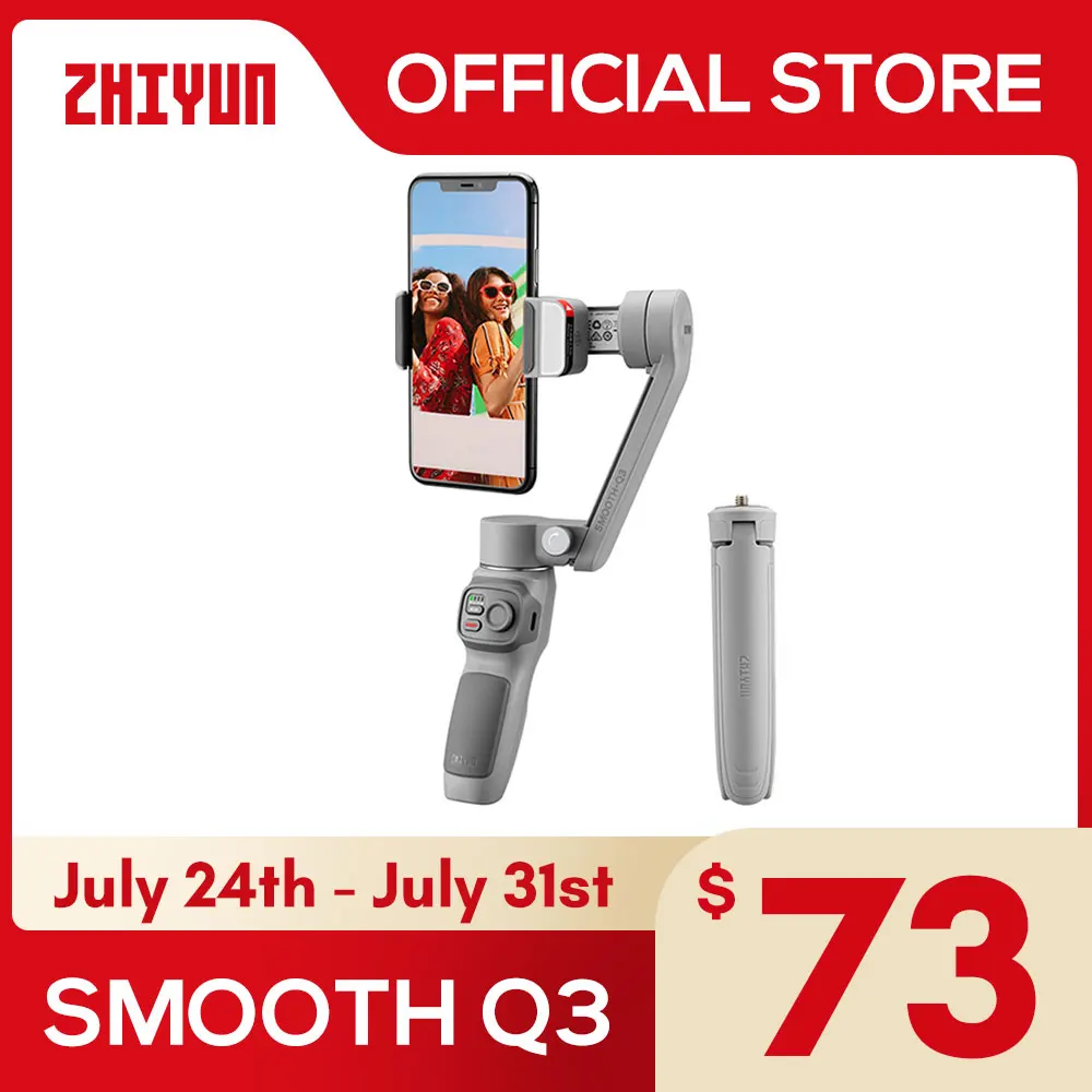 ZHIYUN Official SMOOTH Q3 Gimbal Smartphone 3-Axis Phone Gimbals Portable Stabilizer for iPhone ...