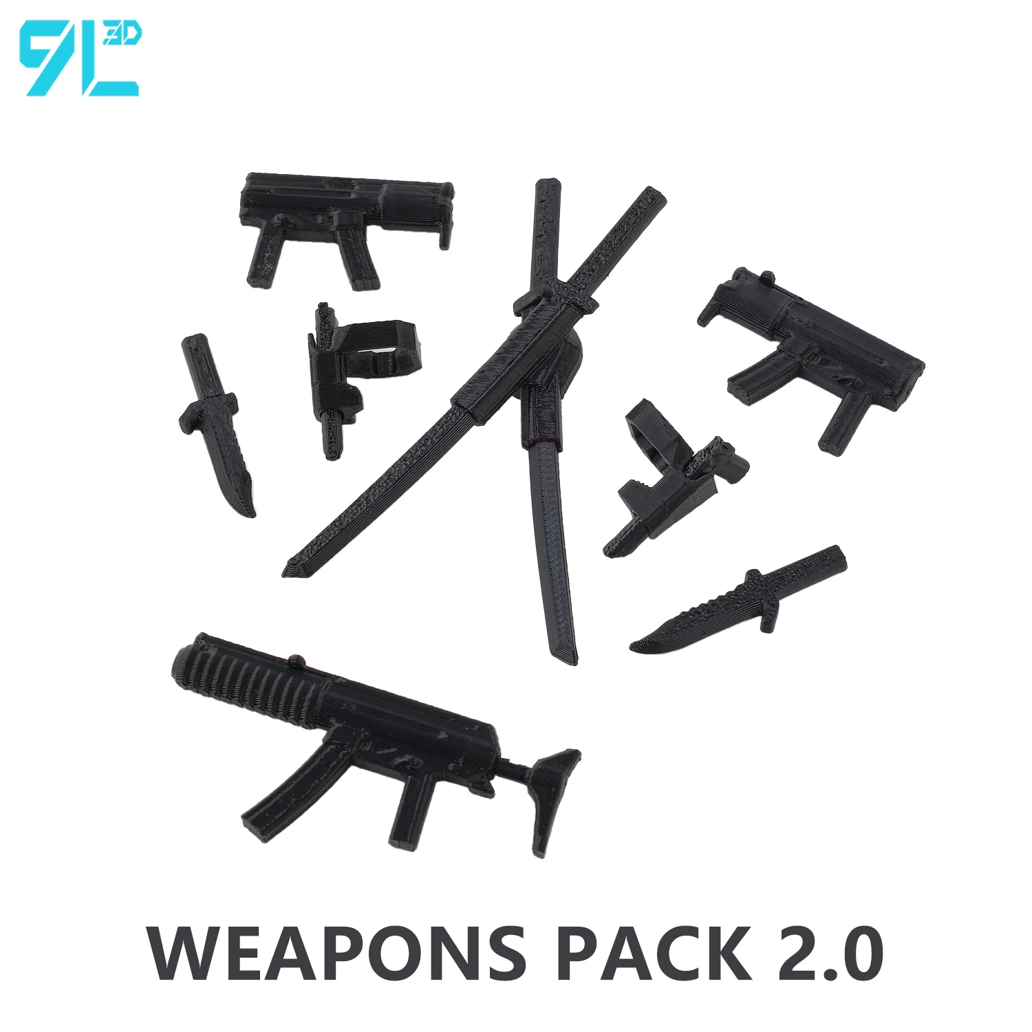Weapons Pack 2.0 for 9L3D Titan13 Lucky13 T13 Dummy13 Action Figure 3D ...