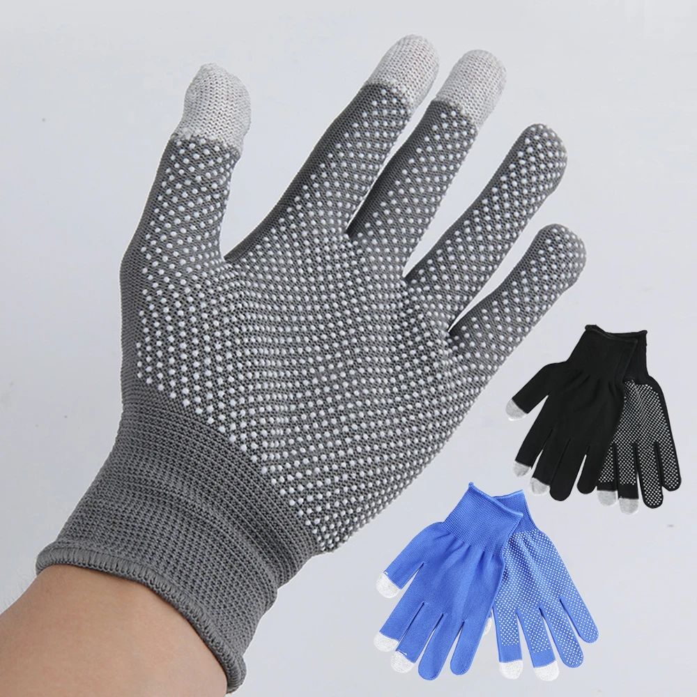 NEW Non-slip Touchscreen Nylon Gloves GEL Touch Anti-skid Breathable ...