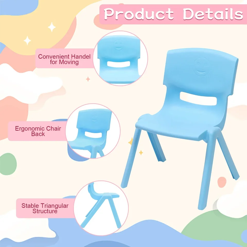 Kindergarten Chairs 6 Pack Colorful Stackable School Chairs - 11" Kids ...