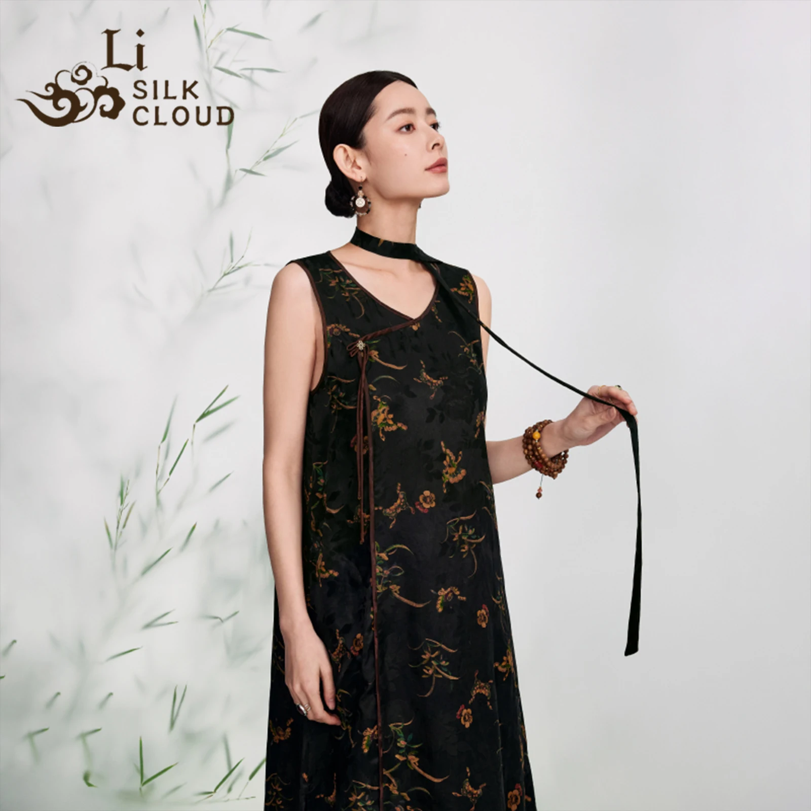 LI SILK CLOUD Chinese Style Xiangyunsha Dress for Women - 100% Mulberry ...