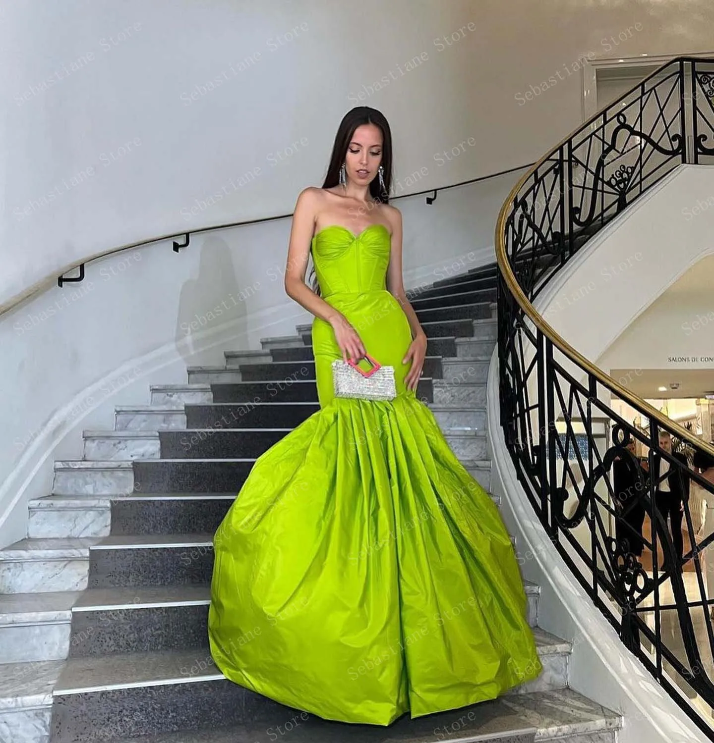 Neon Green Mermaid Prom Dresses