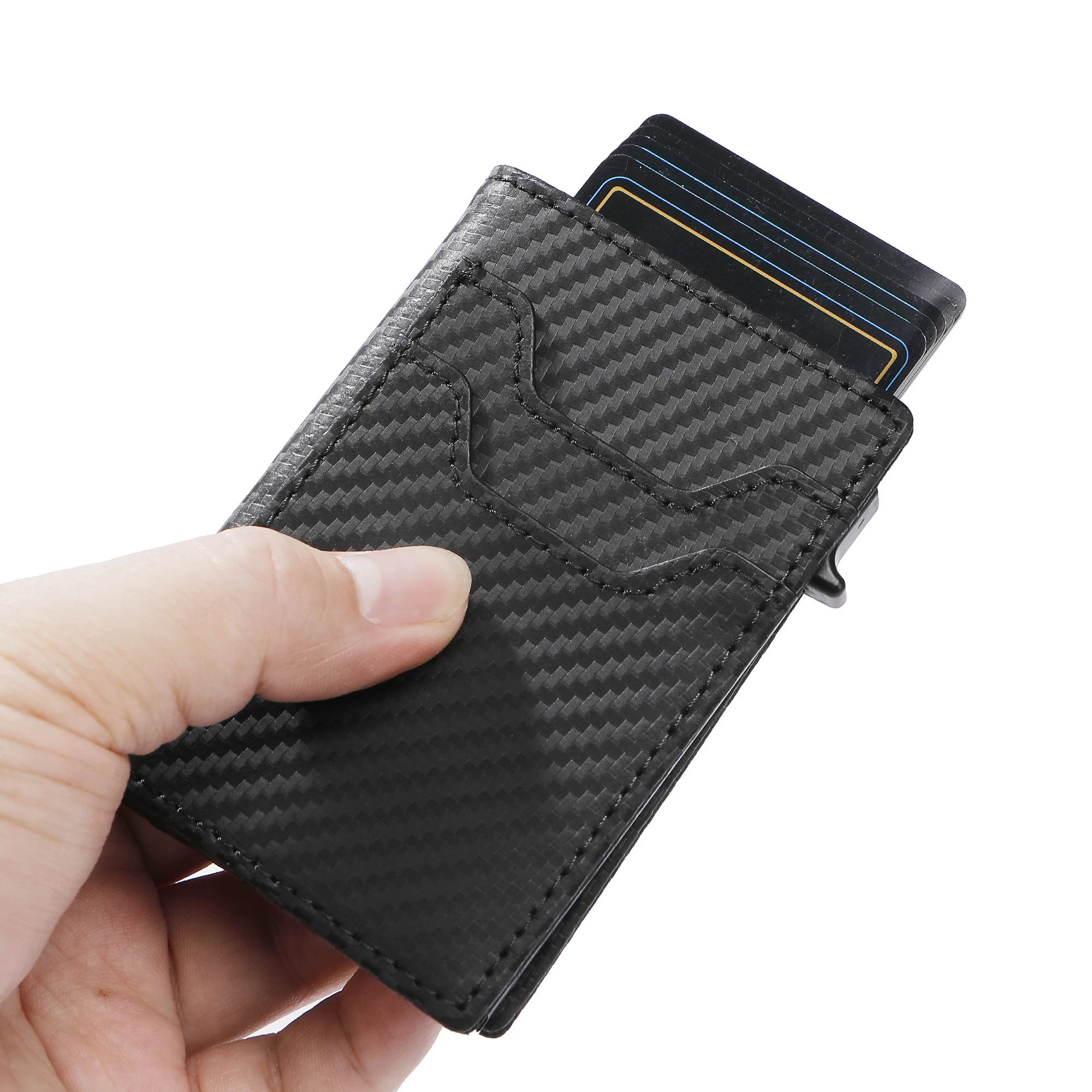 Luxury-Big-Capacity-Card-Holder-Two-layer-Carbon-Fibre-Leather-RFID ...