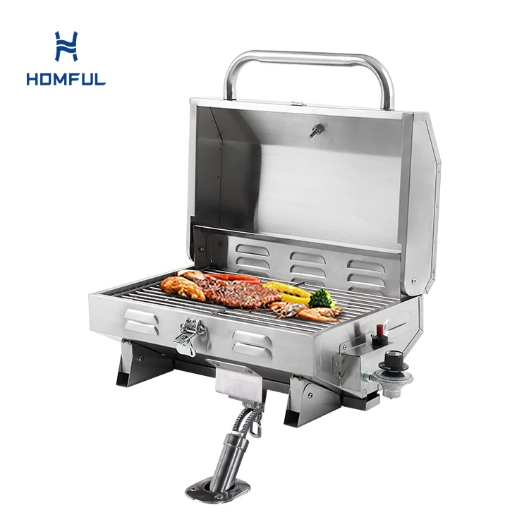 HOMFUL Marine Adjustable Boat Grill Inclined Bracket Mount BBQ Stove ...