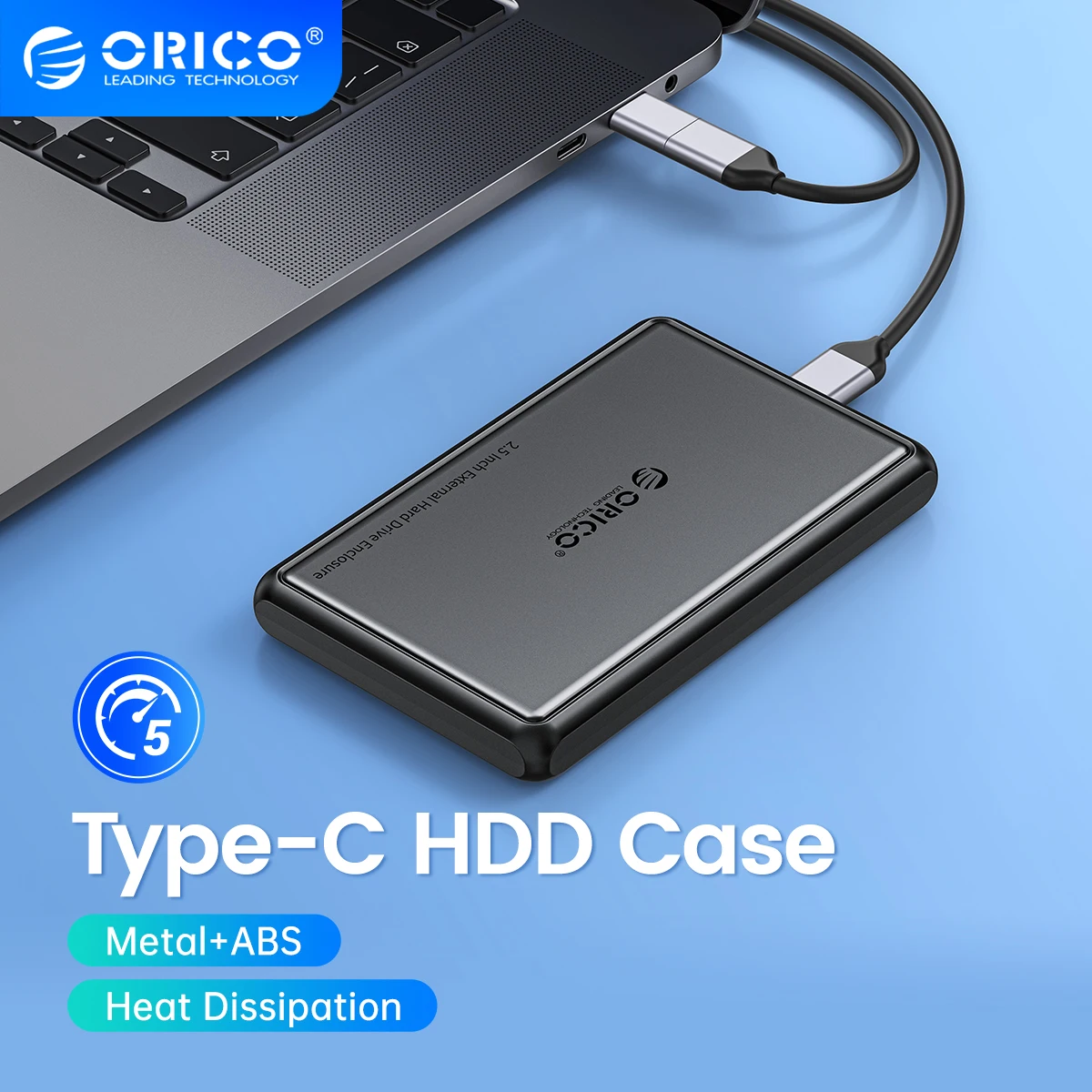 ORICO 2.5 Inch External HDD Case 5Gbps SATA to Type-C Hard Drive ...