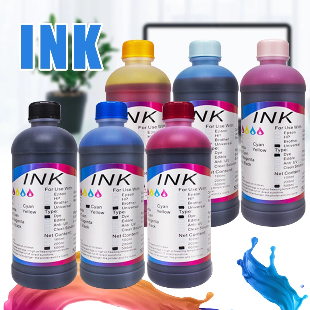 Tinta de tinte Universal de 500ml para impresoras HP, Epson, Brother ...