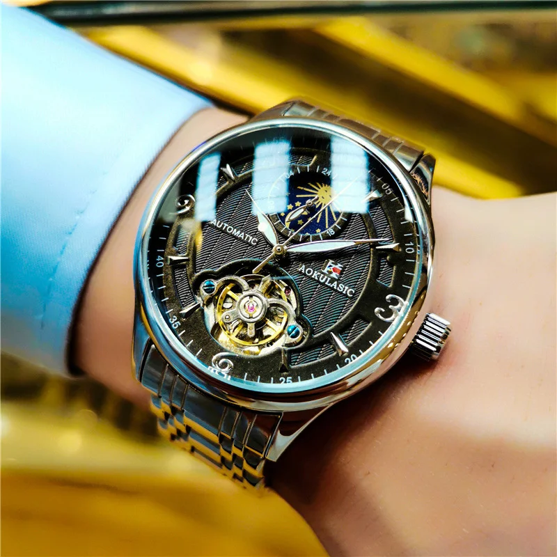 AOKULASIC-Reloj-de-pulsera-para-hombre-accesorio-masculino-de-acero ...