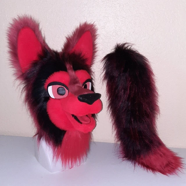 Black And Red Wolf Fursuit