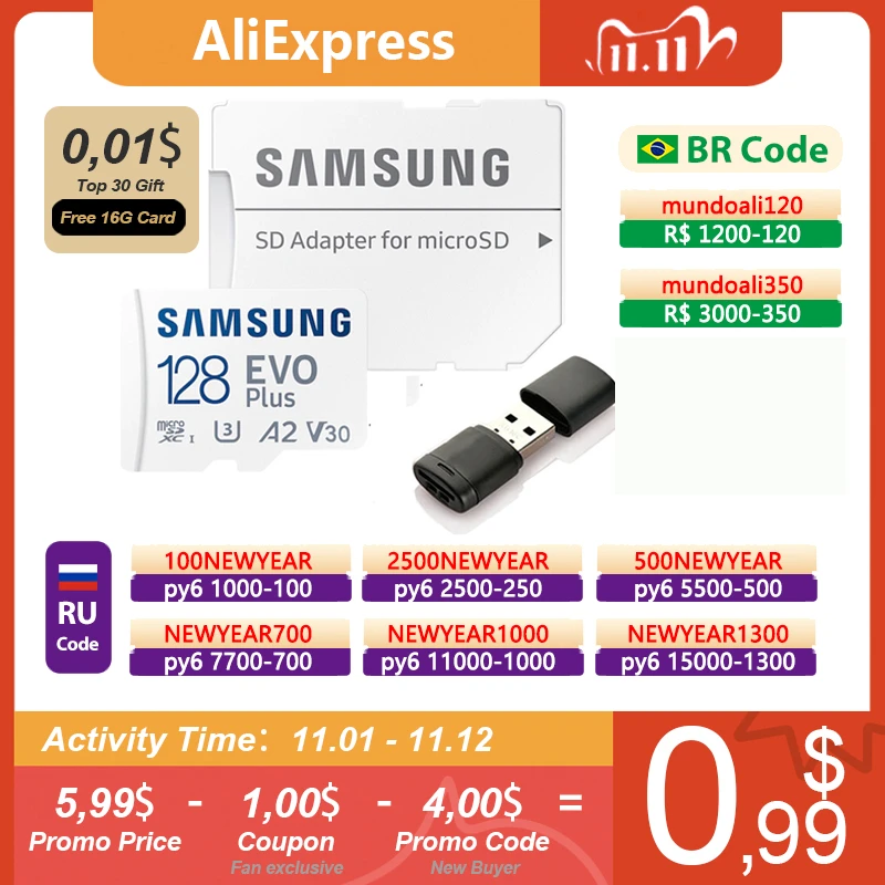 Samsung Evo Plus Micro Sd Card 128gb 64gb 512gb 256gb Micro Sd 128g Flash Memory Card Sd U1 U3 ...