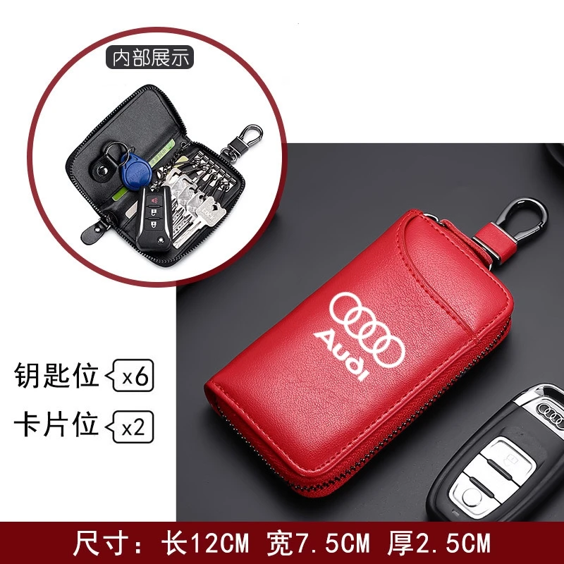 Genuine Leather KeyChain Multifunction Wallet Car Key Case Keys Pouch ...