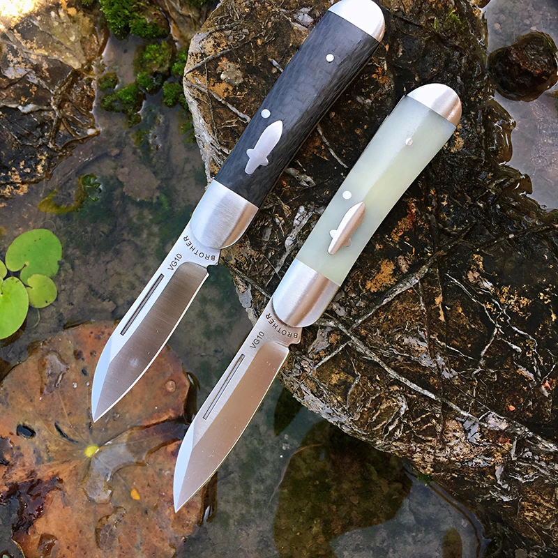 [Brother 1503] 60HRC Pocket knife modern tradtional folding knives VG10 ...