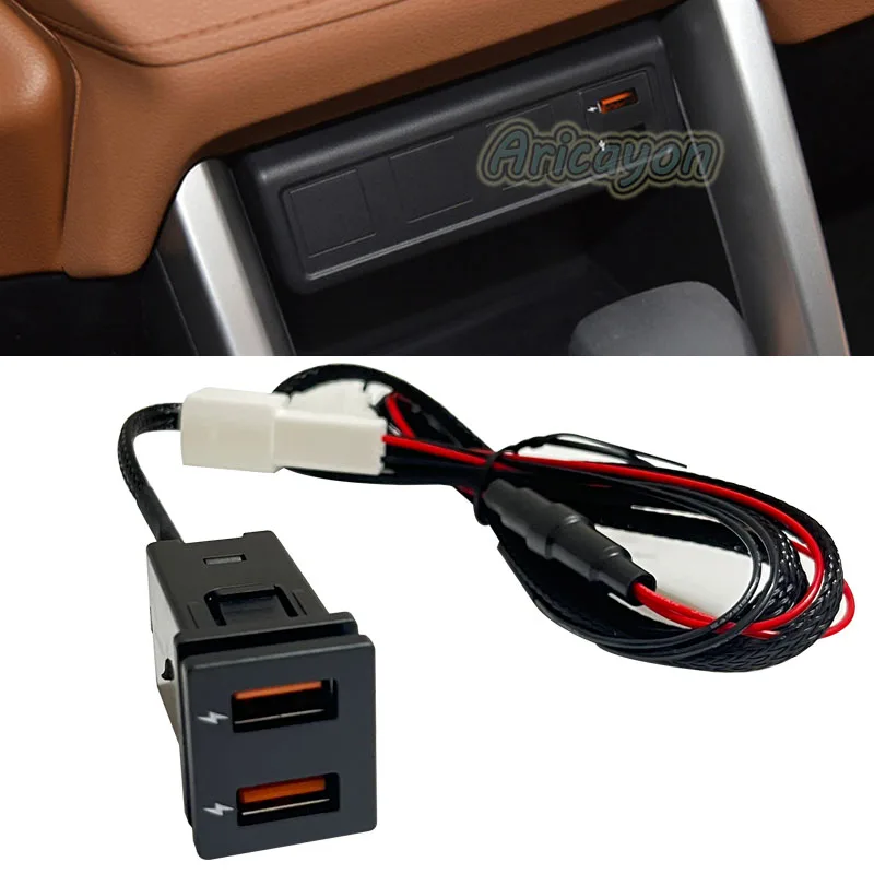Car-Charger-QC3-0-USB-Dual-Interface-Socket-For-Toyota-Corolla-Prado ...