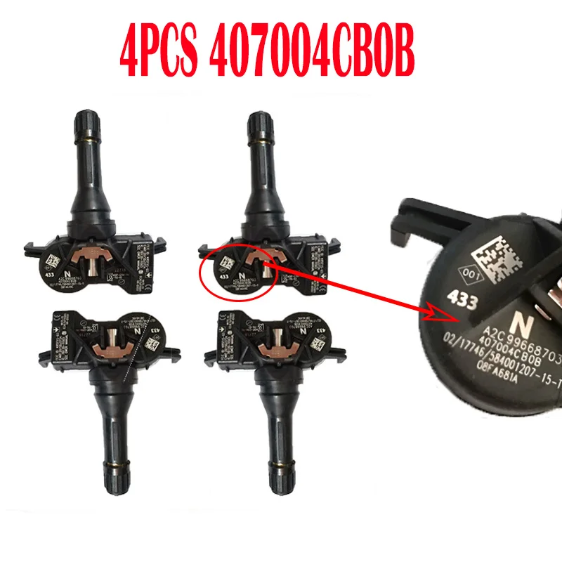 4PCS-TPMS-407004CB0B-407004CB0A-Tire-Pressure-Sensor-For-Nissan-Qashqai ...