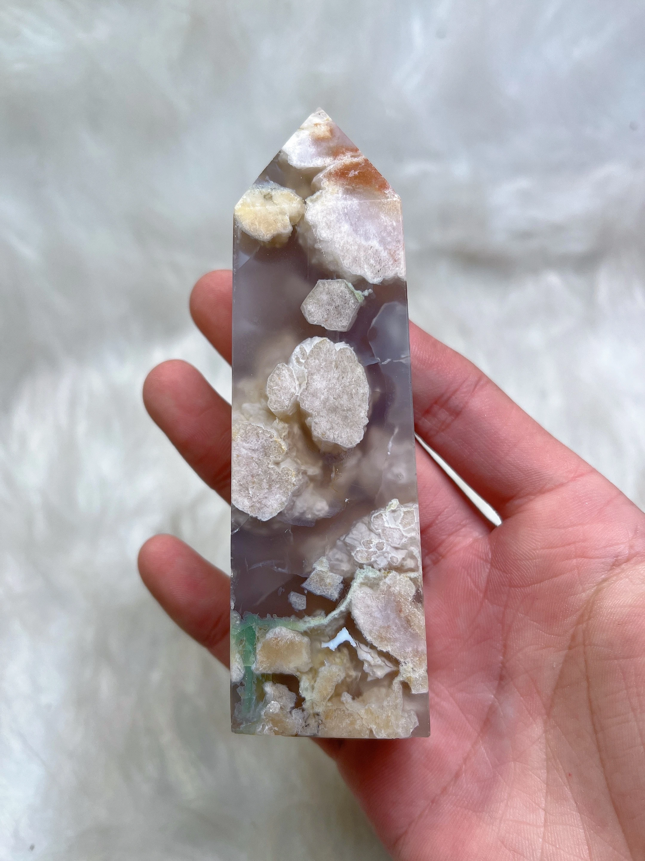 High Quality Natural Sakura Agate Cherry Blossom Flower Stones Points ...