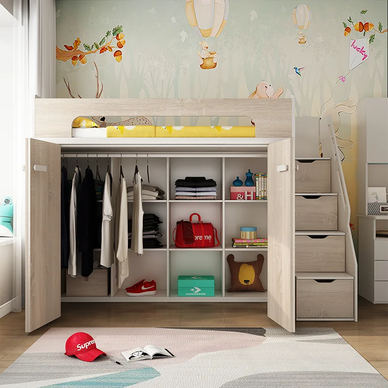 Tommy-Niqi-Wardrobe-and-bed-integrated-small-apartment-children-s-multi ...