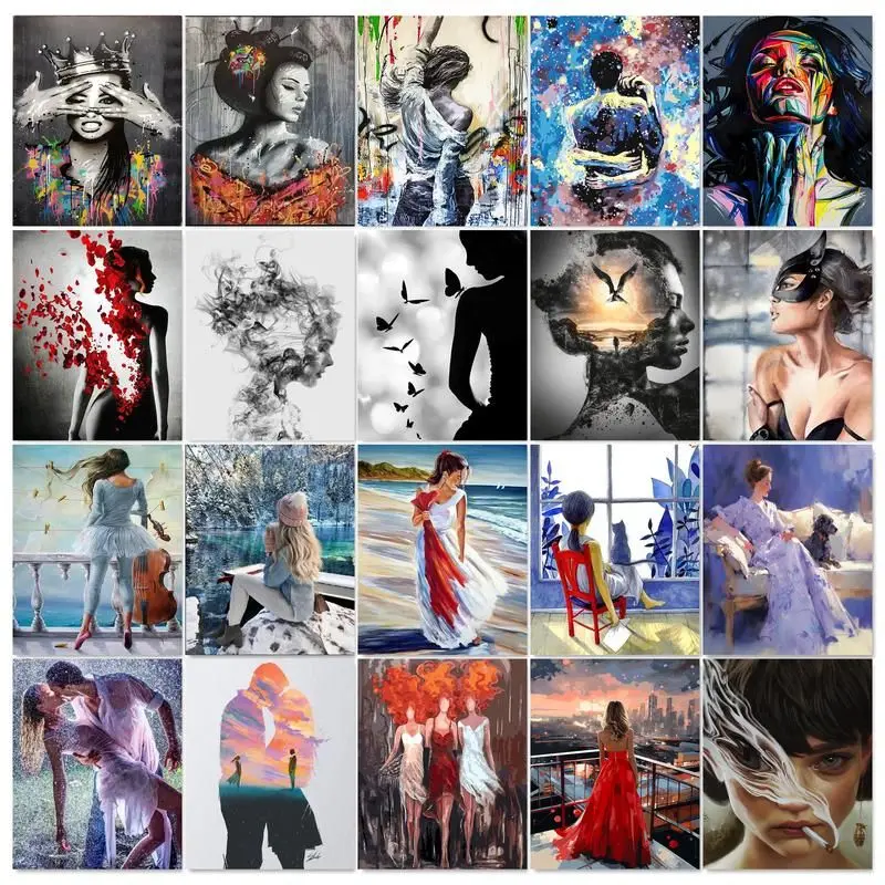 GATYZTORY-Painting-By-Numbers-Women-Canvas-Painting-For-Adults ...