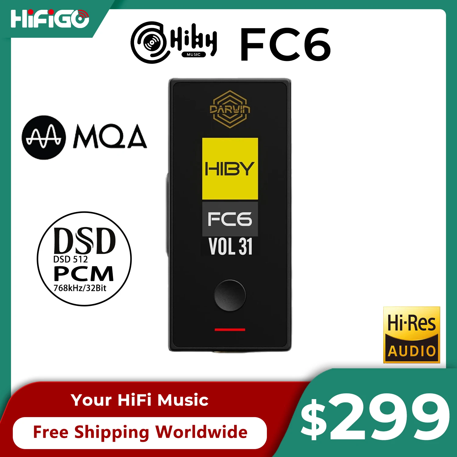 2023 HiBy FC6 MQA USB 헤드폰, R2R DAC AMP 디코딩 오디오 헤드셋 앰프, DSD 3.5mm, 안드로이드 ...