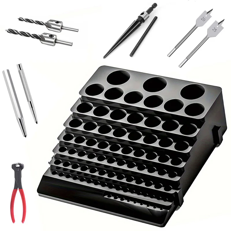 85-Hole-Drill-Bit-Holder-Storage-Box-Workbench-Screwdriver-Drill-Bit ...