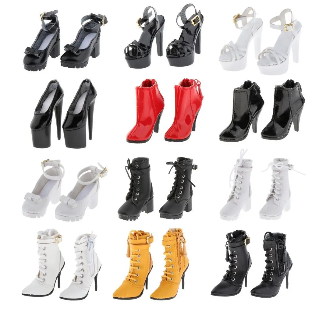1-Pair-1-6-Action-Figures-Mini-High-Heel-Ankle-Boots-Sandals-Shoes ...