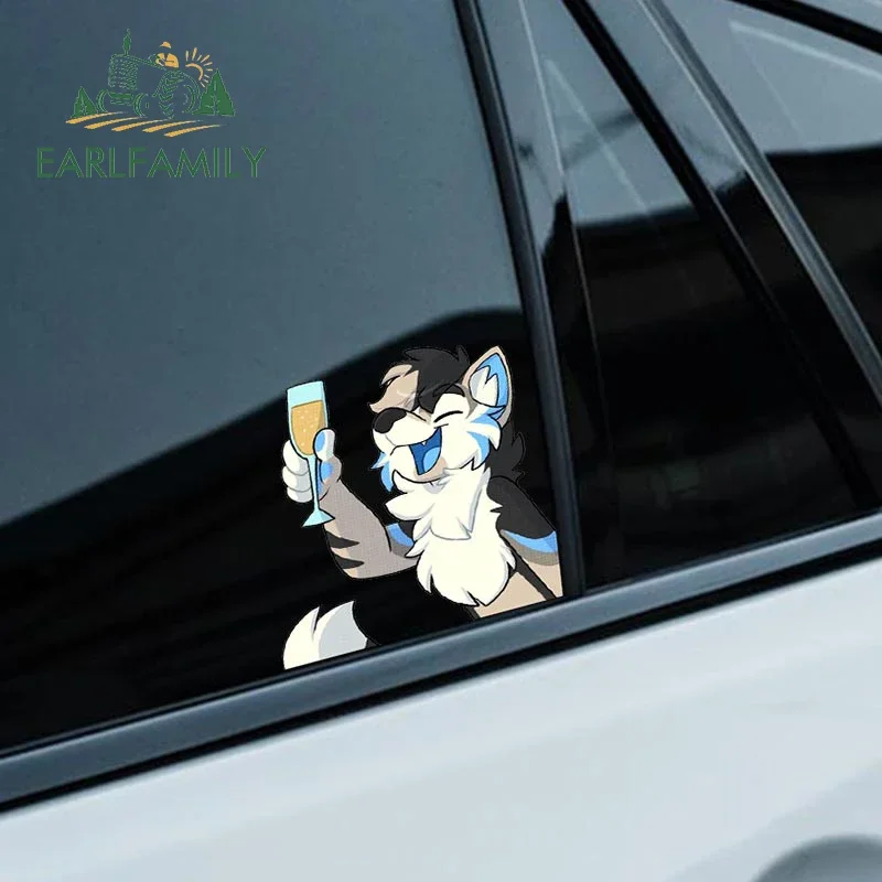 EARLFAMILY-13cm-Furry-Blue-Husky-Car-Stickers-Waterproof-Occlusion ...