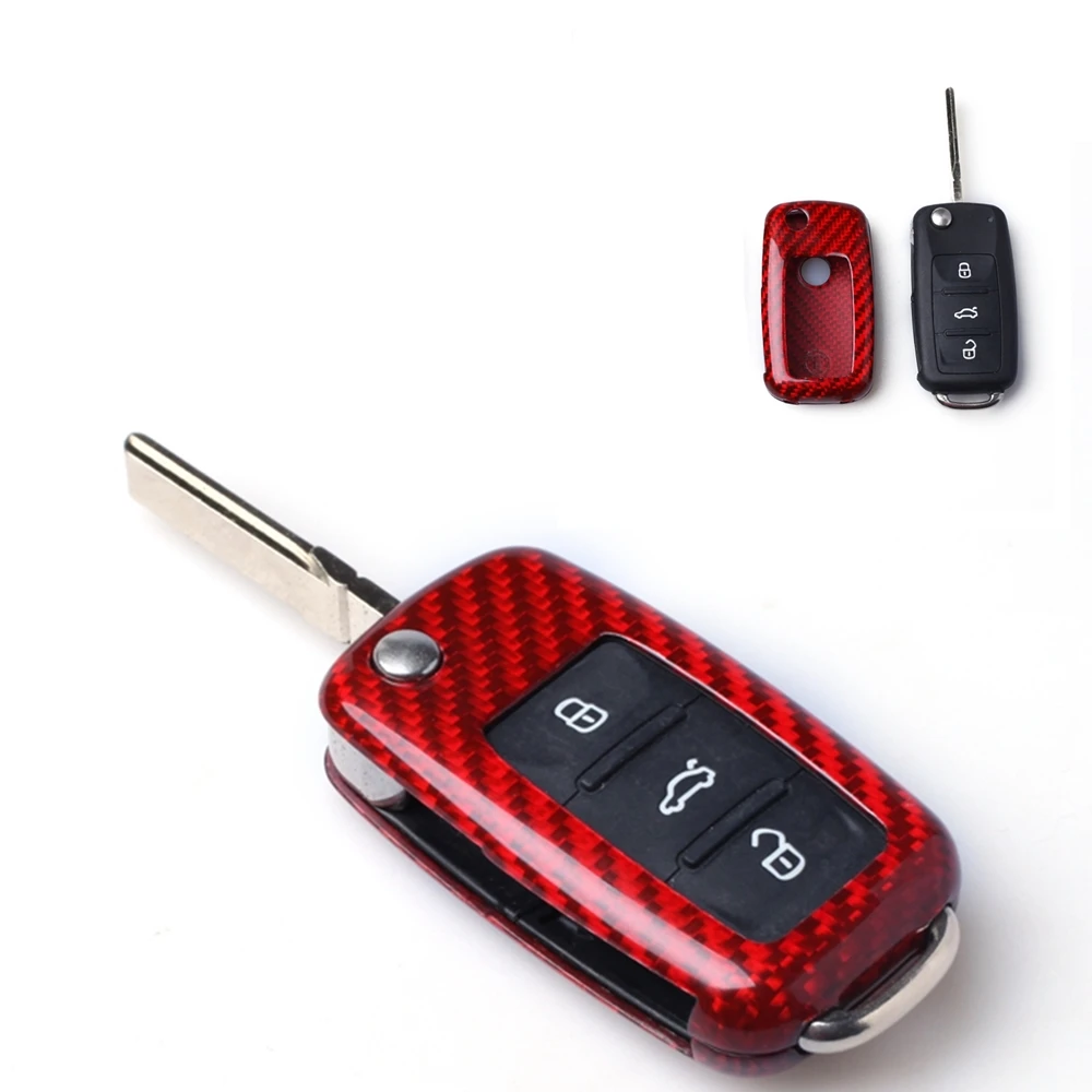 Carbon-Fiber-Car-Remote-Smart-Folding-Key-Shell-Cover-Popup-For ...