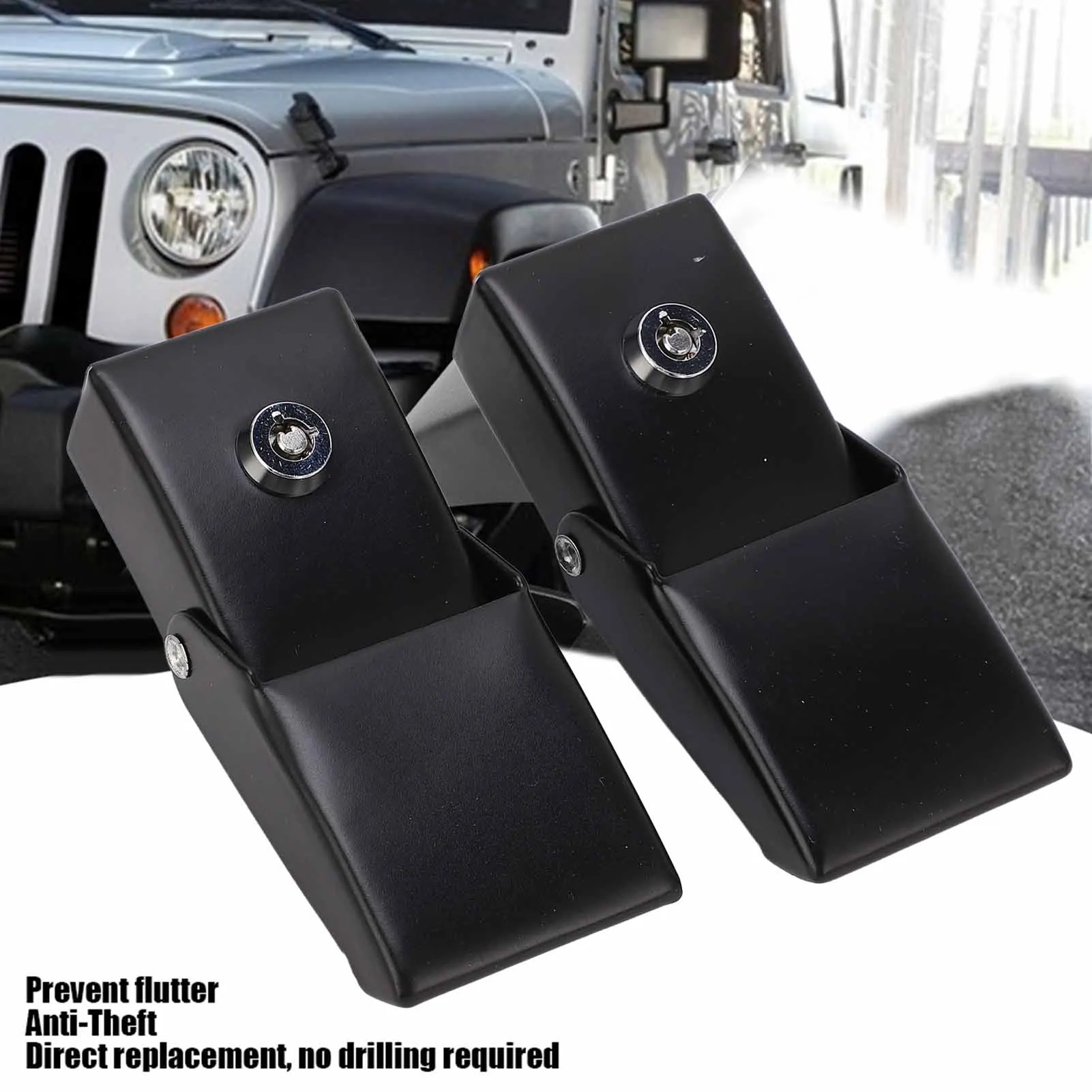 Anti-Theft-Metal-Locking-Hood-Lock-Catch-Latches-Kit-With-Keys-For-Jeep ...
