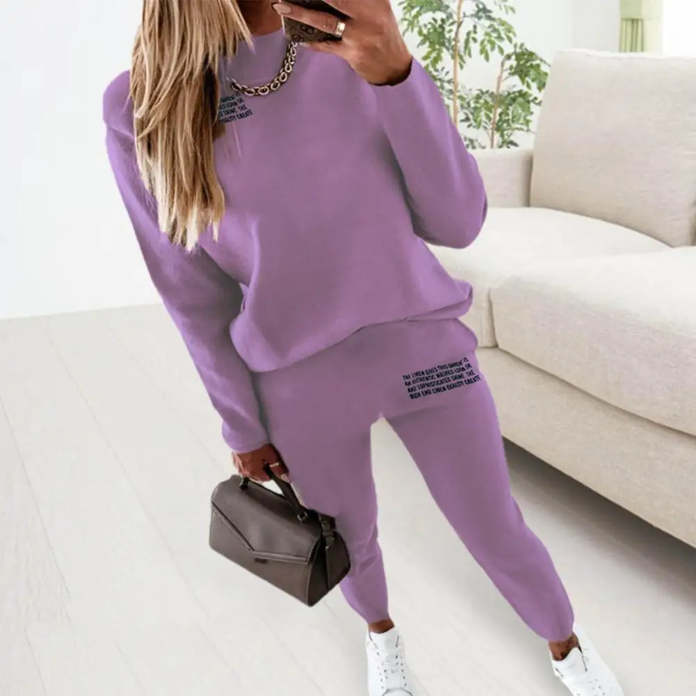 Women-Two-Piece-Sets-Tracksuit-Turtleneck-Sweatshirt-Drawstring-Pants ...