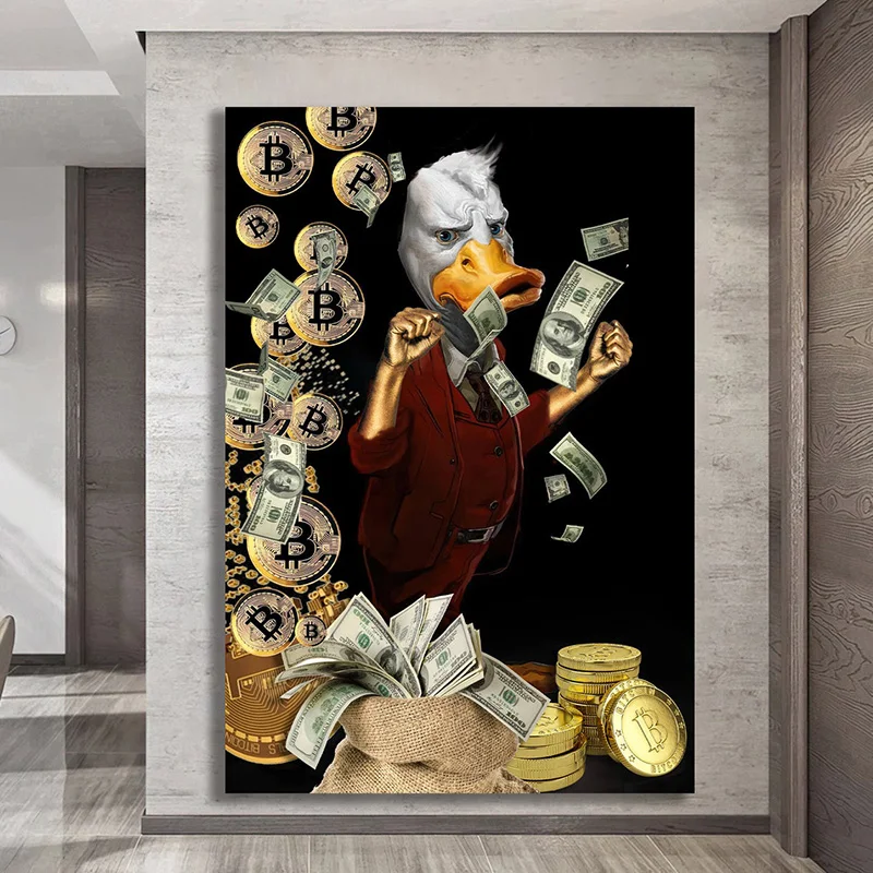 Bitcoin-and-Duck-Poster-Duck-and-Dollar-Cyripto-Humor-Wall-Art-Picture ...