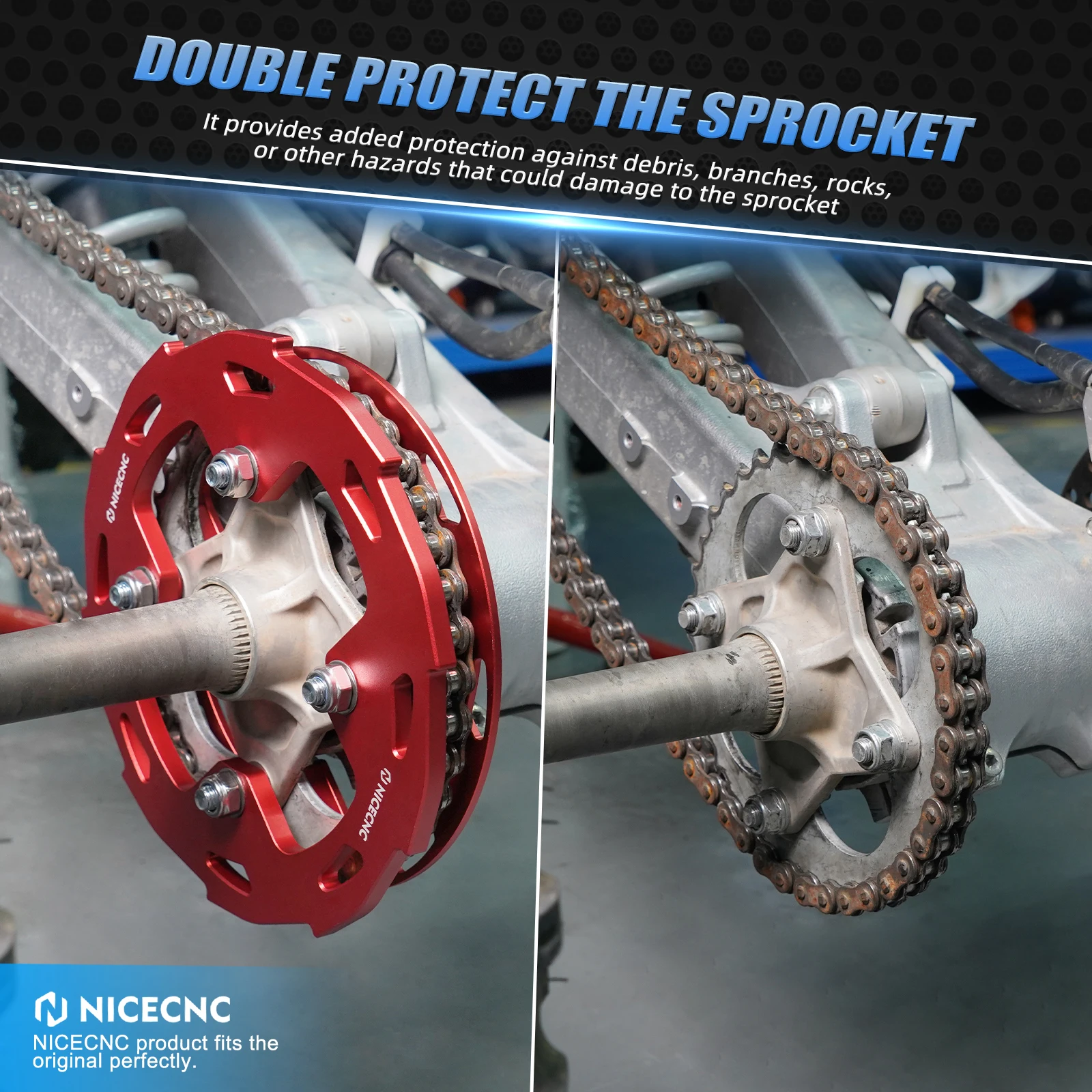 For-TRX-450ER-ATV-Sprocket-Guards-Protector-Chain-Cover-For-HONDA-TRX ...