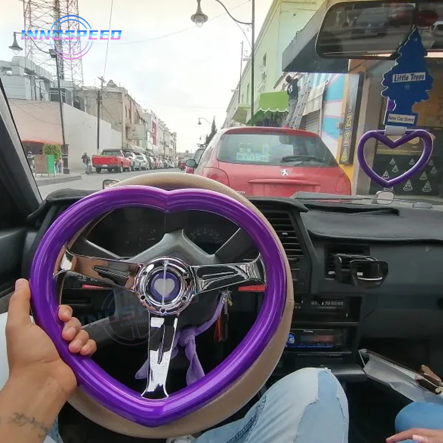 JDM-Heart-Shape-Purple-Car-Steering-Wheel-14inch-Deep-Corn-Racing ...