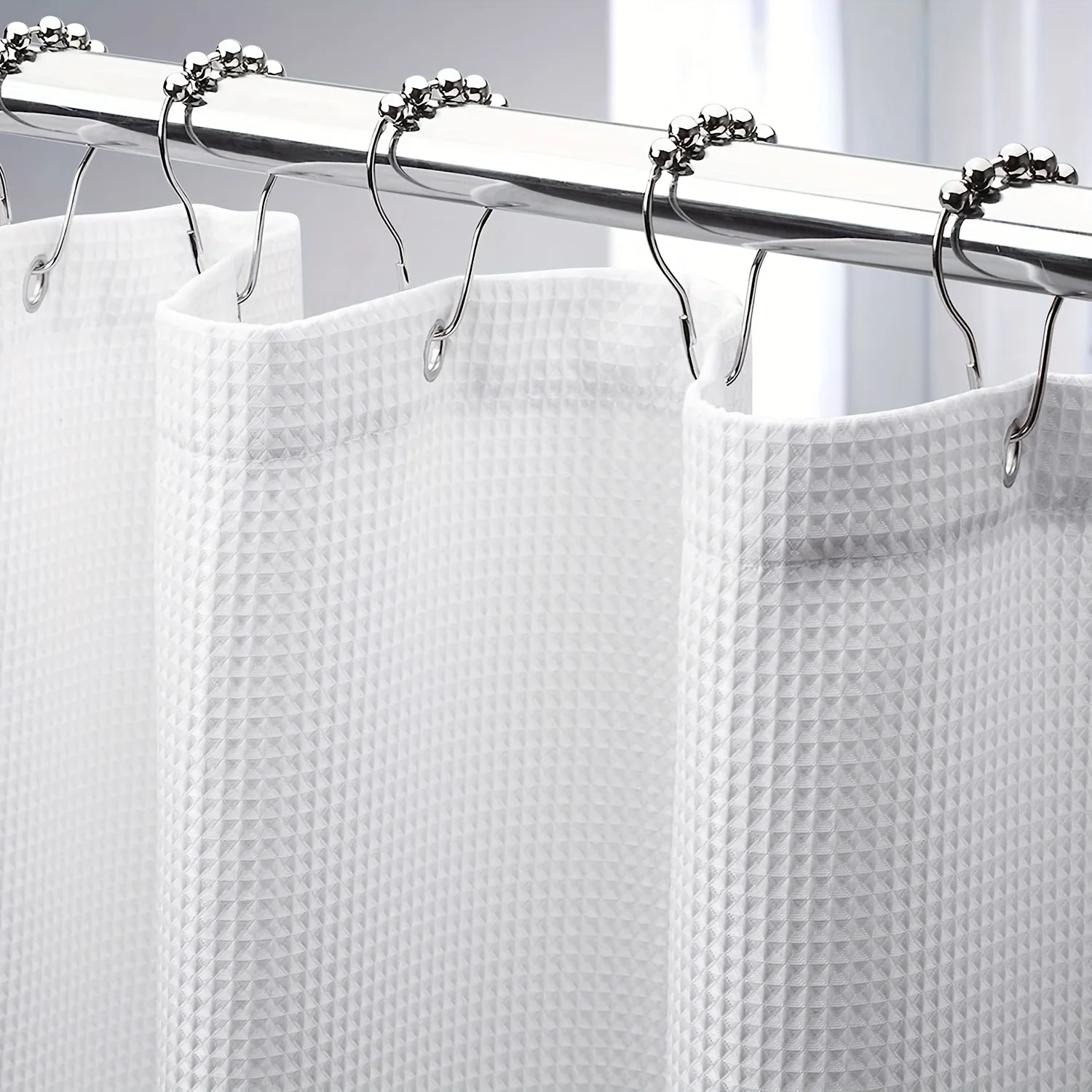 Waffle-Shower-Curtain-White-Shower-Curtain-with-Waffle-Weave-Fabric ...