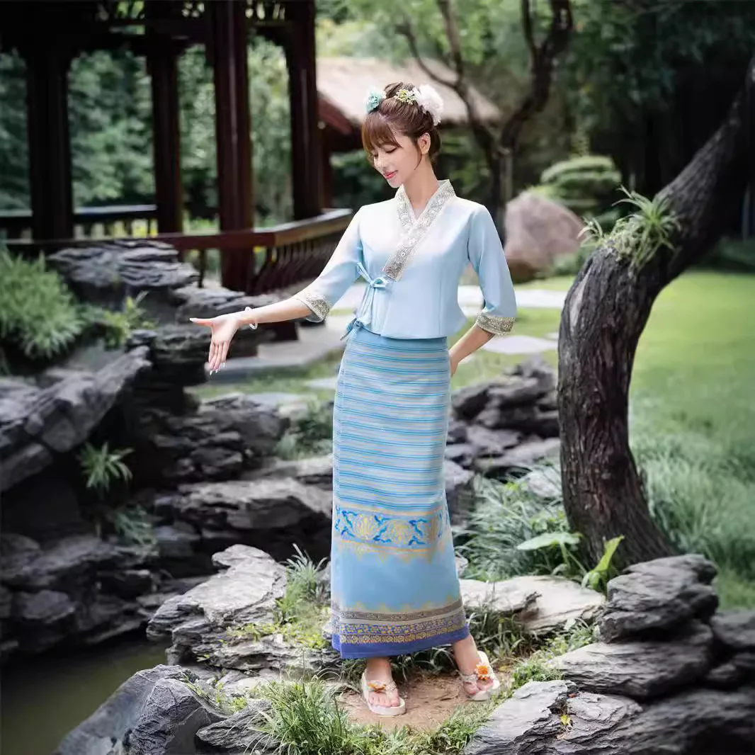 Thailand Myanmar women Dai clothing set Thai Traditional Clothing for ...