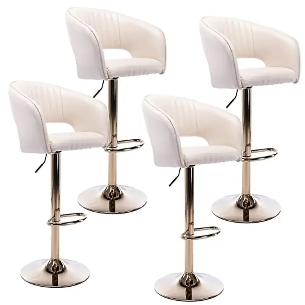 Adjustable-Swivel-Cream-Barstools-Set-of-4-Modern-Upholstered-Counter ...