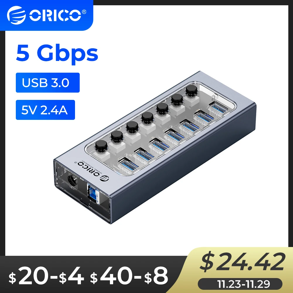ORICO-Powered-USB-Hub-Splitter-Socket-with-Multi-USB-3-0-Port-Slot-Plug ...