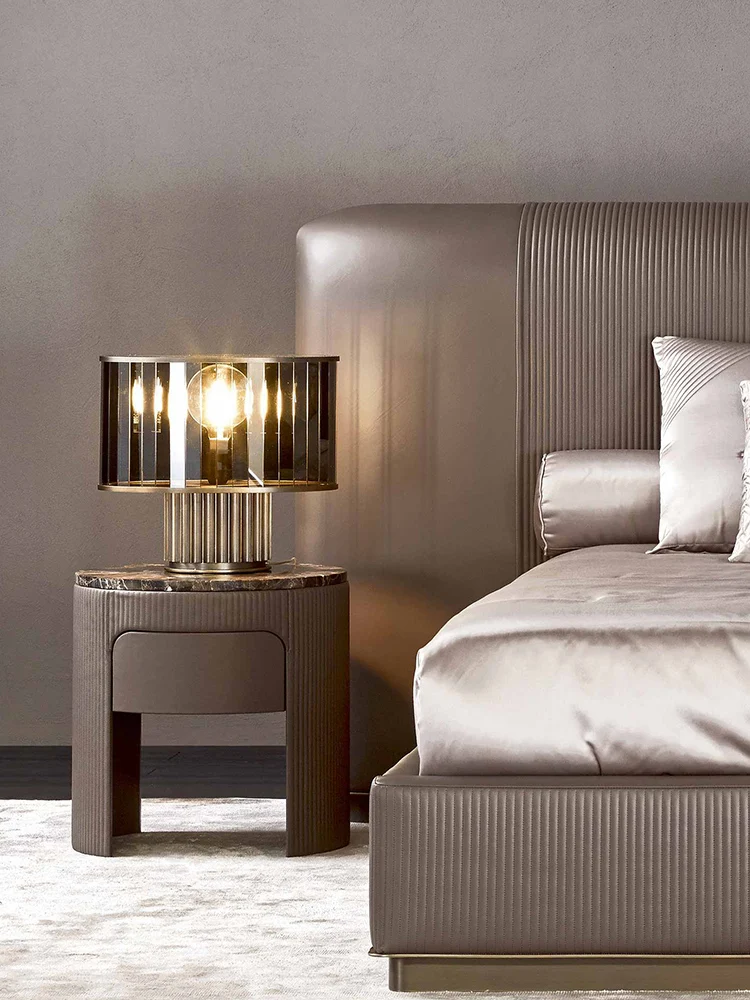 Italy-extremely-simple-modern-light-luxury-round-bedside-table-marble ...