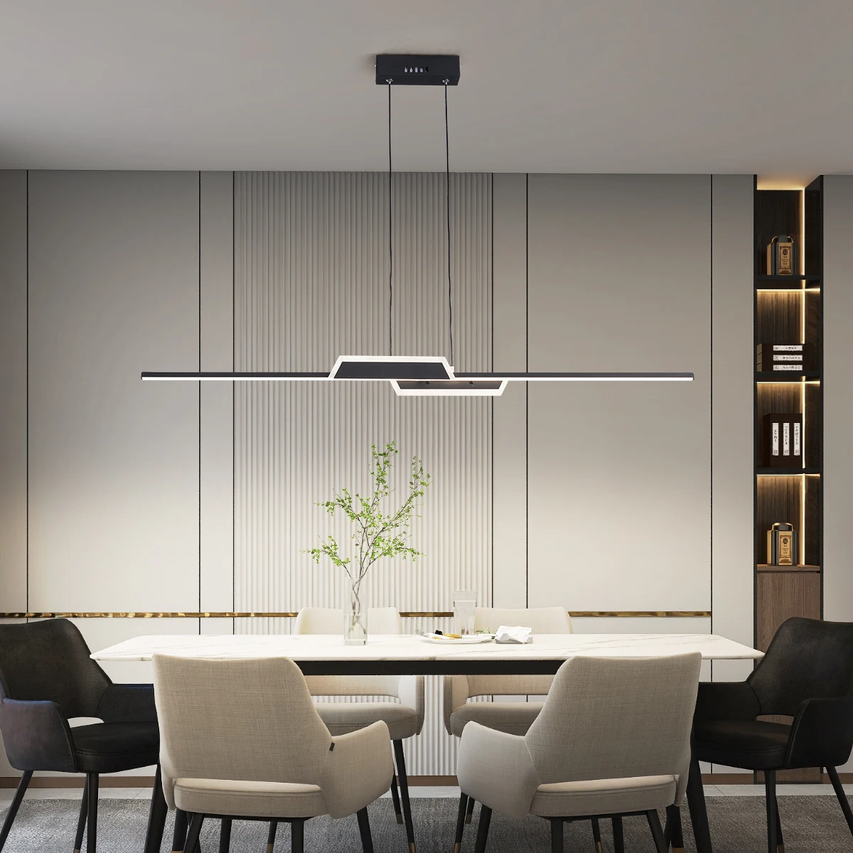 NEO Gleam Modern Led Pendant Light Linear Hanging Lamp For Home Dining ...
