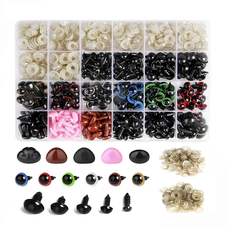 1-Box-DIY-Craft-Eyes-Sets-560-Pcs-Plastic-Colorful-Safety-Eyes-Noses ...