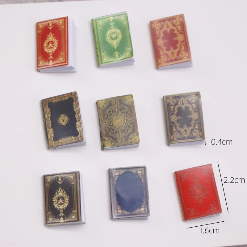 9Pcs-Set-Dollhouse-Miniature-Retro-Style-Books-Mini-Notebook-Assorted ...