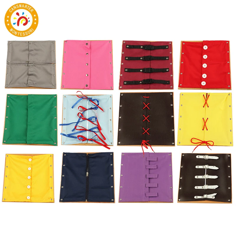 Montessori-Practical-Life-Materials-Board-Skills-Dressing-Zipper-Board ...