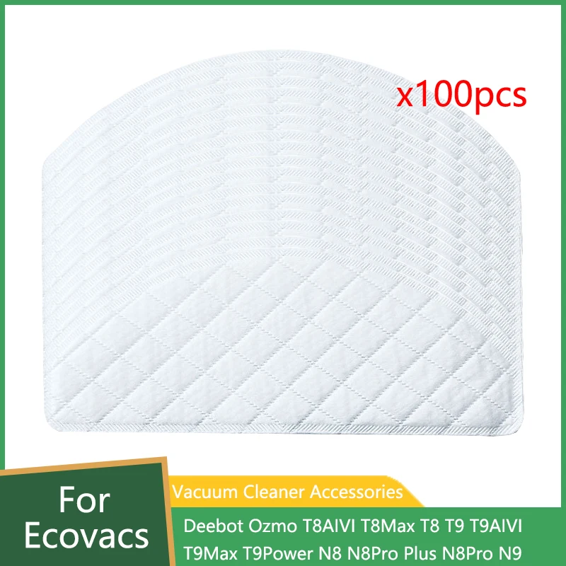 100pcs Disposable Mop Cloth Pads For Ecovacs Deebot Ozmo T8 AIVI T8 Max ...